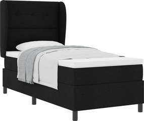 Postel s boxspringem s čelo Černá 90 x 190 cm textil 3340538