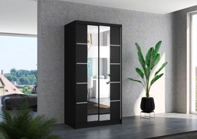 ADRK Furniture Posuvná skříň se zrcadlem KSAWER 100 SW-KSA-B-100+A634