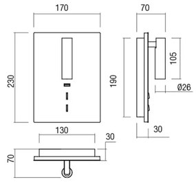 Redo 01-2997 nástěnné LED svítidlo Zen nikl, 16 + 3W, 3000K, 23cm