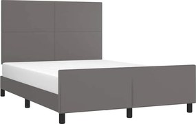 Rám postele s čelem šedý 140x200 cm umělá kůže 3125455