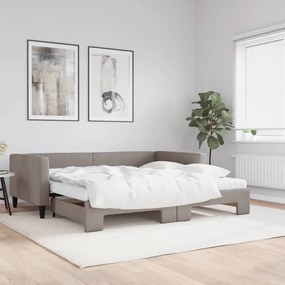 Válenda s přistýlkou a matracemi taupe 100 x 200 cm textil