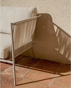Krémové/taupe kovové/polstrované zahradní křeslo Zivia – Kave Home
