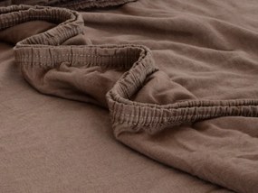 XPOSE® Jersey prostěradlo Exclusive na vysokou matraci - hnědé 90x200 cm