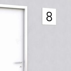ACCEPT Označení podlaží - číslo "8" - stříbrná tabulka - černý popis