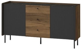 Komoda se zásuvkami a skříňkami s drážkovanými čely PRESTIGO P5