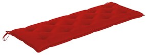 Lavice Batavia s červenou poduškou 150 cm masivní teakové dřevo,  3100847