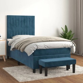 vidaXL Box spring postel s matrací 90x200 cm samet [3137942] Barva: Růžová