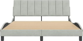 Rám postele bez matrace Hanko světle šedý 160 x 200 cm samet 3207855