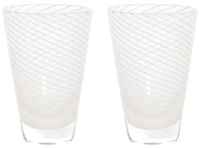 OYOY Sklenice Yuka Swirl Glass Clear 250 ml - set 2 ks, čirá barva, sklo