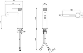 Sapho Sapho, ULTRASAN stojánková umyvadlová baterie, černá mat/chrom, UT004VBC