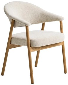 Krémová jídelní křesla v sadě 2 ks s područkami z dubového dřeva Elk – Unique Furniture