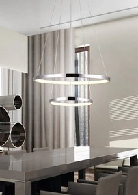 Chromové závěsné LED svítidlo Lune kulaté 50cm 40W  - Candellux