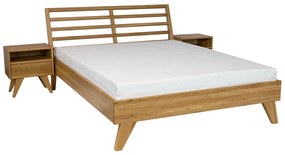 Drewmax LK301 140x200 cm dřevěná postel masiv dub dvojlůžko