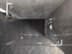 Mexen Lunar, L výklopný sprchový kout pravý 100 x 70 cm, 8mm čiré sklo, bílý profil, 834L-100-070-20-00-P