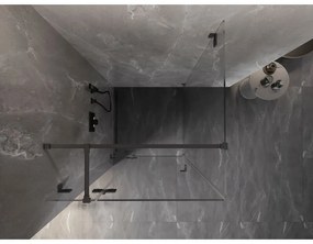 Mexen Lunar T, sklápěcí sprchový kout levý 110 x 110 cm, 8mm čiré sklo, grafitový profil, 834T-110-110-95-00-L