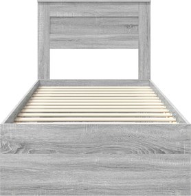 Rám postele s čelo Šedá Sonoma 75 x 190 cm Masivní borové dřevo 3409820