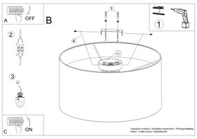 Sollux SL.1393 - Stropní svítidlo TELESTO 1xE27/15W/230V pr. 35 cm bílá/béžová