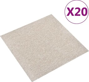 vidaXL Kobercové podlahové dlaždice 20 ks 5 m² 50 x 50 cm [147309] Barva: Světle béžová