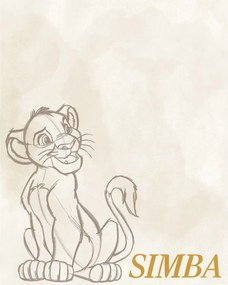 Komar Plakát Disney The Lion King Simba Sketch 40 x 50 cm
