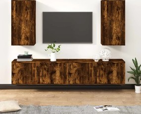 vidaXL 4dílný set TV skříněk kompozitní dřevo [3188695] Barva: kouřový dub