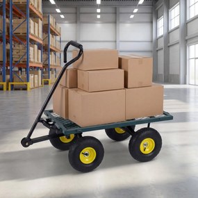 Costway Zahradní vozík skládací těžký kovový sklápěcí vozík s nosností 408 kg 2