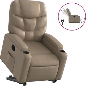 Elektrické zvedací polohovací křeslo cappuccino umělá kůže 3204678