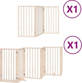 Zábrana pro psy s dvířky skládací 9 panelů 450 cm topol 3155532