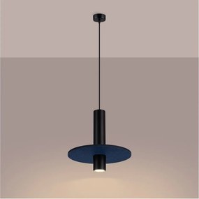 Tmavě modré/béžové kovové závěsné svítidlo ø 30 cm Olisa – Sollux