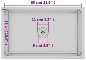 vidaXL Marketos Ručně vyrobený kuchyňský dřez nerezová ocel