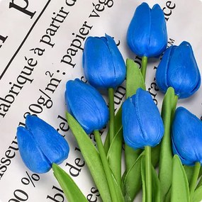 Bytová dekorace - kytice umělých tulipánů - 20 kusů Barva: 5 tmavěmodrá