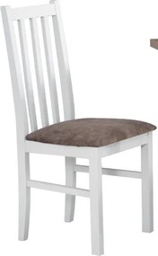 Nábytkáři ORFA BOSANOVA 10 (BOSS 10)- jídelní židle Bílá/ nová látka hnědá č. 25B=Dora 22 (18A***) - kolekce &quot;DRE&quot; (K150-Z)