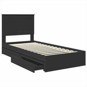 Postel s úložným prostorem Černá 75 x 190 cm Kompozitní dřevo 3409602