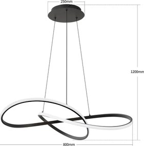 Brilagi - LED Stmívat. lustr na lanku INFINITY LED/80W/230V 80x80 cm černá + DO