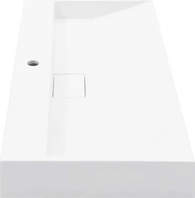 Umyvadlo 100 x 46 x 11 cm minerální/mramorový kompozit bílé 144066