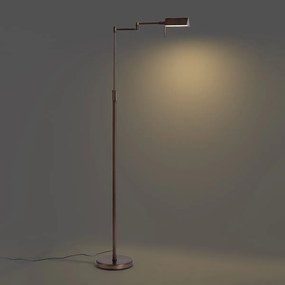 Designová stojací lampa tmavě bronzová vč. LED s dotykovým stmívačem - Notia