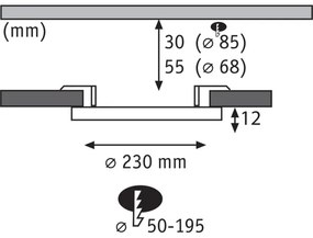 Paulmann 92992 - LED/16W IP44 Koup podhledové svítidlo AREO 230V