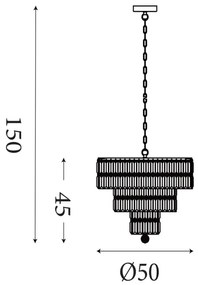 Searchlight 1375-5AB - Lustr na řetězu EMPIRE 5xE14/60W/230V