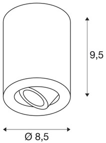 SLV 113931 Triledo, kulaté stropní svítidlo s nastavitelným reflektorem, 8,2W LED 3000K, bílá, výška 9,5cm