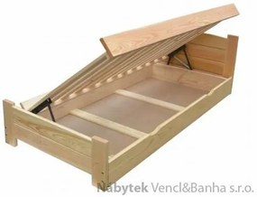 dřevěná jednolůžková postel s úložným prostorem Boomer chalup