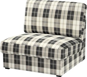 Potah na neskládací křeslo IKEA Kivik barva černá látka pletený vzor, vzorované