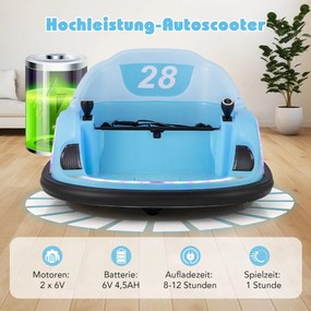 Costway Bumper Car pro děti Elektrický Bumper Car s blikajícími LED světly modře