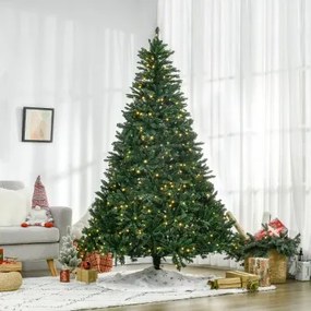 HOMCOM Vánoční strom, 700 teplých bílých LED diod, 2154 větviček, nehořlavý, plast/kov, 210 x 142 cm, zelený