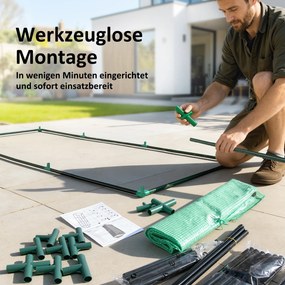Fóliový skleník Outsunny mini s oknem ze síťoviny, odolný proti UV záření, PE fólie, 240 x 90 x 90 cm, ideální pro zahradnictví a pěstování | Aosom.de