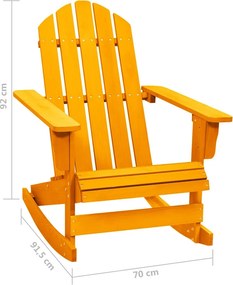 Zahradní houpací křeslo Adirondack masivní jedle oranžové 315888