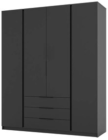 Šatní skříň KAJA 4F 3S | 200 cm | bez zrcadla | VYSOKÁ | černá