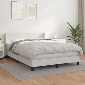 Box spring postel s matrací bílá 140x200 cm umělá kůže,  3130662