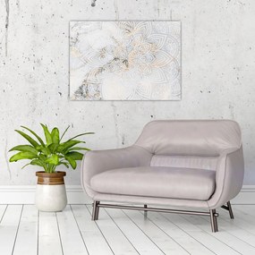 Obraz bílé mandaly (70x50 cm)