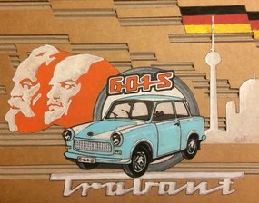 Plechová cedule Trabant 601 I Velikost: A5 (20 x 15 cm)