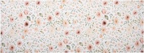 Bílý bavlněný běhoun s růžemi Soft Romantic Blush - 50*140 cm