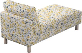 Potah na šezlong IKEA Karlstad samostatný, krátký barva žlutá látka pletený vzor, vzorované